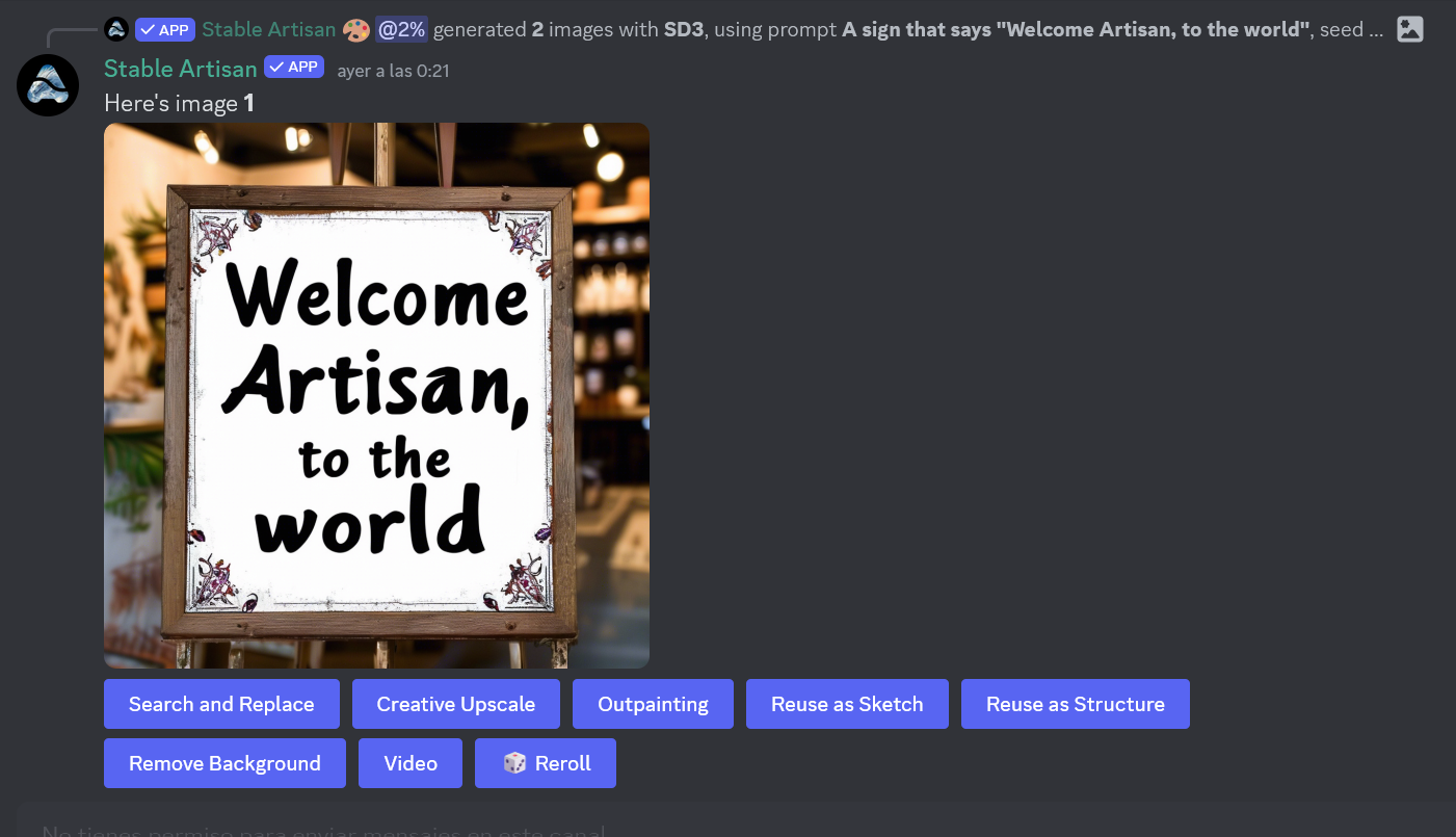 Stable Artisan brings media generation to Discord