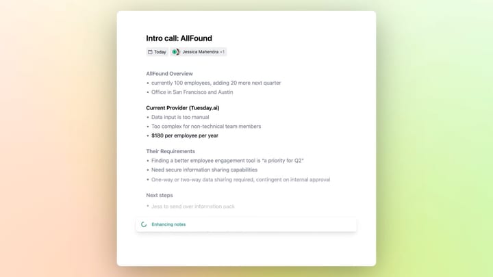 AI-powered notepad Granola secured $20M in Series A funding